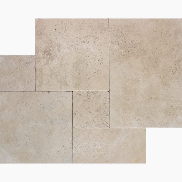French Pattern AUTUMN BLEND Brushed Travertine TILE - Stone-Mart